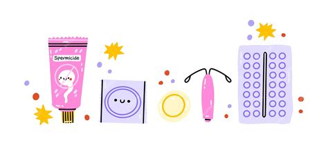 Premium Vector Safe Sex And Birth Control Set Of Contraception