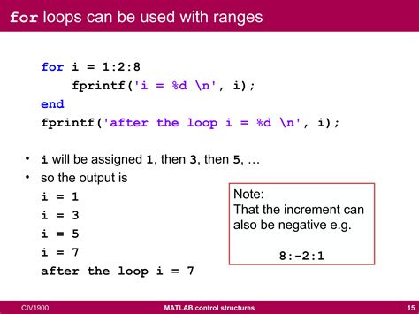 Loops In Matlab Ppt