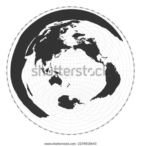 Vector World Map Azimuthal Equidistant Projection Stock Vector Royalty Free 2239818643