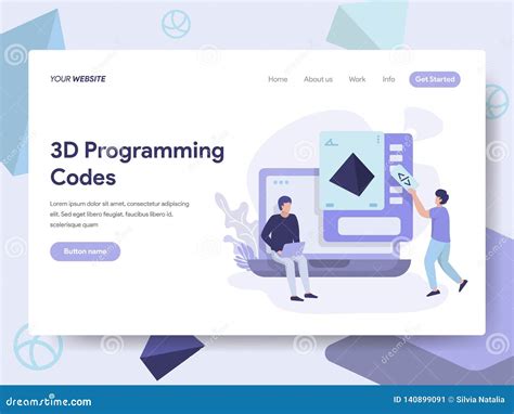 Landing Page Template Of 3d Programming Codes Illustration Concept Isometric Flat Design