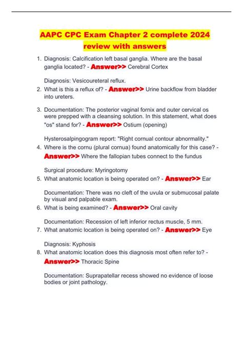 Aapc Cpc Exam Chapter 2 Complete 2024 Review With Answers Aapc Stuvia Us