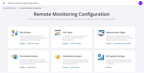 Remote Monitoring Configuration Page