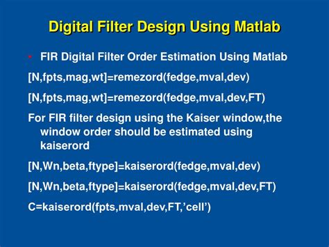 Ppt Chapter 7 Digital Filter Design Powerpoint Presentation Free Download Id526803