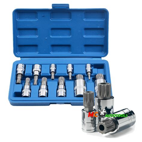 New 10pc Xzn Triple Square 12 Point Spline Bit Socket Set Mm Ebay