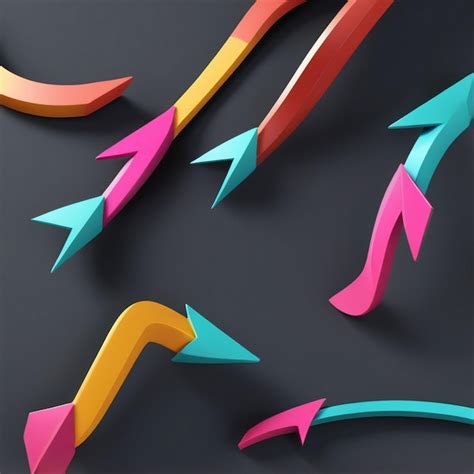 Curvy Arrow Set Premium AI Generated Image