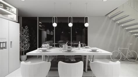 3d 렌더링 인테리어 하우스 현대적인 오픈 거실 로프트 스타일 아늑한 거실 소파 세트 식사 공간에있는 아파트 레지던스 0명에 대한 스톡 사진 및 기타 이미지 Istock