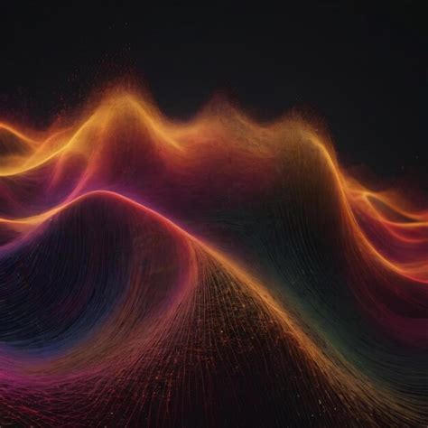Premium Ai Image Abstract Technology Wave Of Particles Big Data Visualization Dark Background