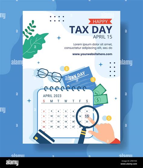 Tax Day Vertical Poster Cartoon Hand Drawn Templates Background