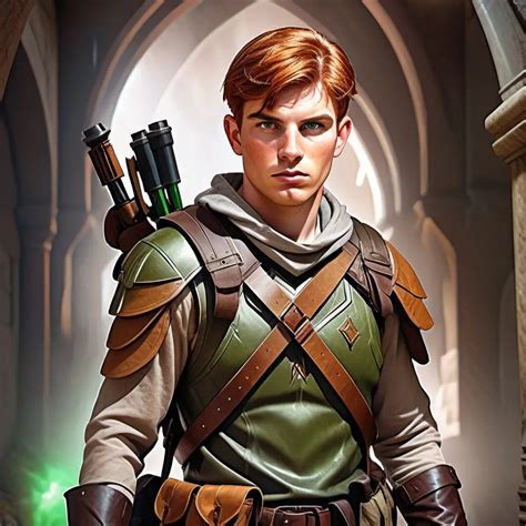 Detailed Depiction Of An Auburn Haired Young Male Wi