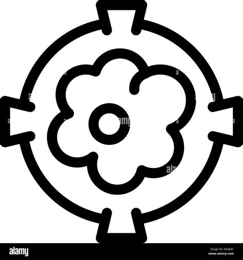 Line Drawing Of A Sniper Scope Aiming At A Flower Conveying A Concept