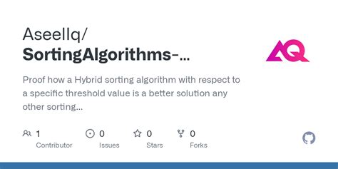 Github Aseellqsortingalgorithms Comparison Proof How A Hybrid