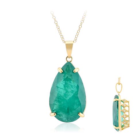 Collana In Quarzo Verde Brasiliano Placcato Oro