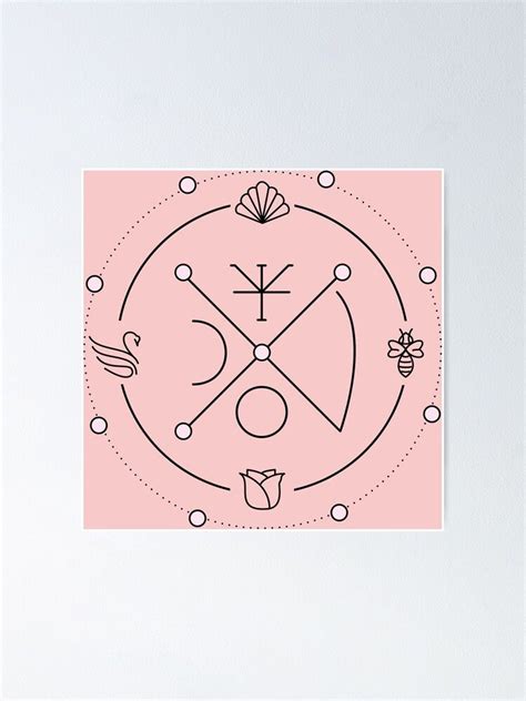 Venus Aphrodite Symbol Sigil Blackrose Quartz Poster For Sale By