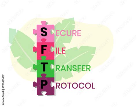 Sftp Secure File Transfer Protocol Acronym Business Concept Background Vector Illustration