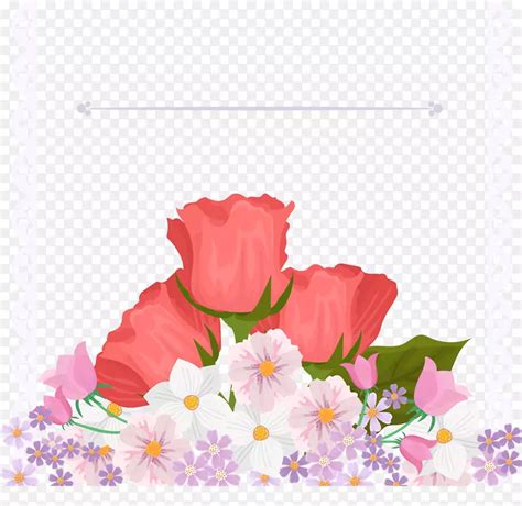 手绘玫瑰小雏菊装饰信件边框PNG图片素材下载 图片编号7619322 PNG素材网