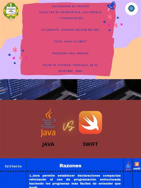 análisis comparativo de java vs swift en términos de expresividad bien