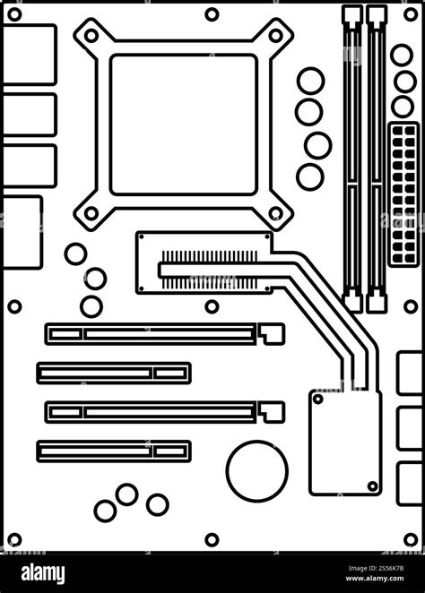 Motherboard Icon Outline Simple Design With Editable Stroke Vector Illustration Stock Vector