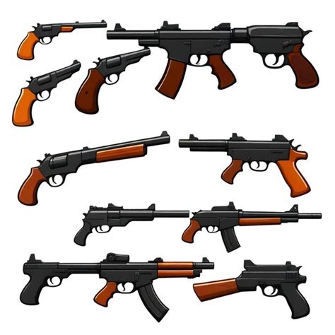Premium Vector Shooter Vector Set White Background Isolated A High