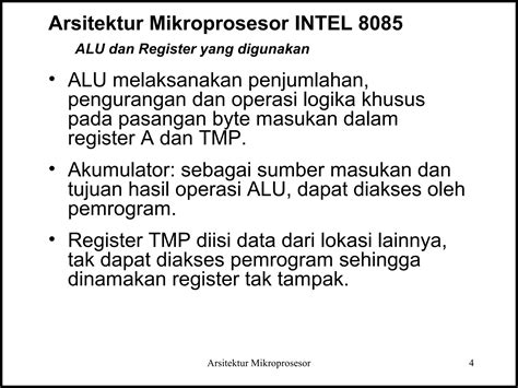 Mp 3 Arsitektur Mikroprosesor Ppt