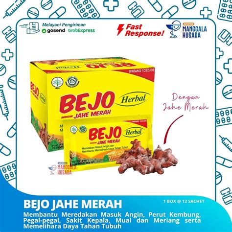 Jual Bejo Herbal Jahe Merah Per Box 12 Sachet Shopee Indonesia