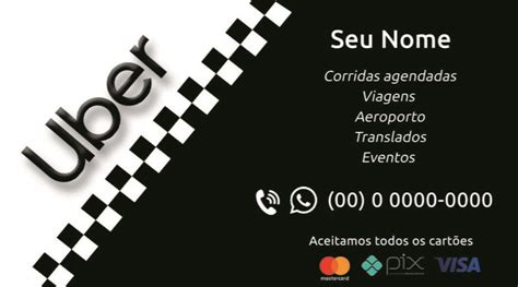 Cart O De Visita T Xi Uber Motorista Particular No Elo Neo