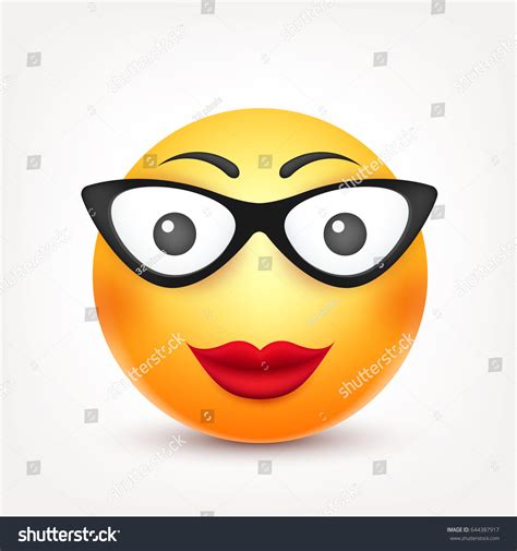 Smiley Glassessmiling Emoticon Yellow Face Emotions Stock Vector Royalty Free 644387917