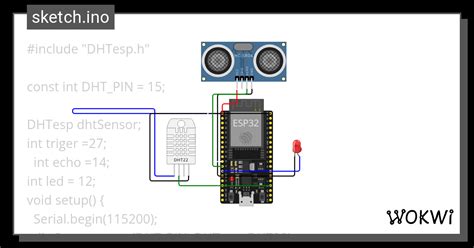 Dht Ultasonic Led Wokwi Esp32 Stm32 Arduino Simulator
