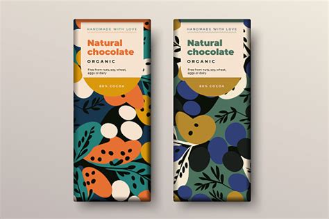 유기농 다크와 밀크 초콜릿 바 디자인입니다 크리에이 티브 추상 초 코 포장 벡터 이랑 최신 유행 럭셔리 제품 라벨 및 패턴 템플릿을 브랜딩 모형에 대한 스톡 벡터 아트 및