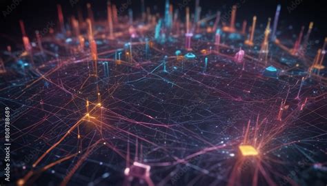 abstract visualization of data and technology in graph form