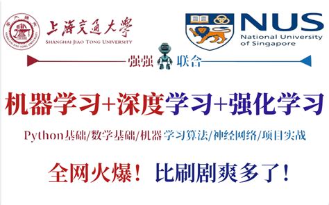 【比刷剧还爽！】新加坡国立大学和上海交大强强联合的（机器学习 深度学习 强化学习 哔哩哔哩