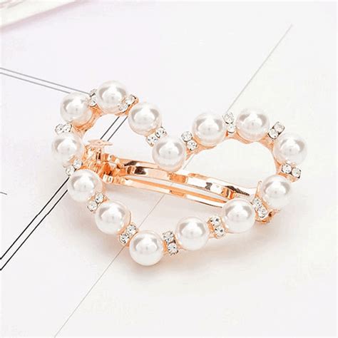 11 반짝반짝 하트 리본 진주 큐빅 헤어핀 머리핀 반묶음 에이블리