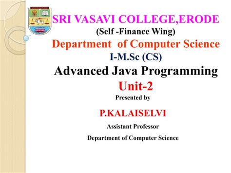 Adv Java Unit 2 Msc Cs 1pdf