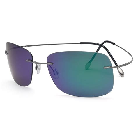 Stylish Rimless Titanium Frame Polarized Sunglasses Women Men