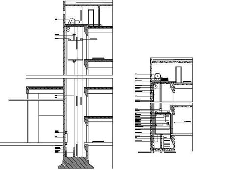 Lift Elevator Section Detail Dwg File Elevation Cad Blocks Autocad