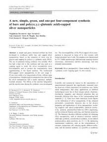 Pdf A New Simple Green And One Pot Four Component Synthesis Of Bare And Poly α γ L