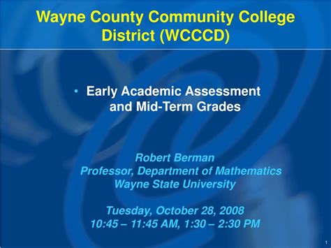 Ppt Wayne County Community College District Wcccd Powerpoint