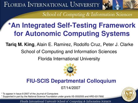 Ppt An Integrated Self Testing Framework For Autonomic Computing Systems Powerpoint