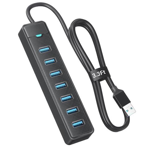 Lukyamzn 5 Port Usb Hub Multiport Adapter With Usb 3 0 Dual Slot Flash