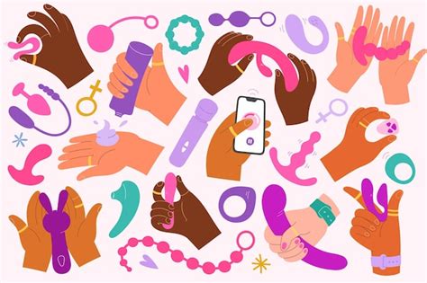 Premium Vector Various Sex Toys Vibrator Wand Clitoral Stimulator Plug Women Hold Silicone