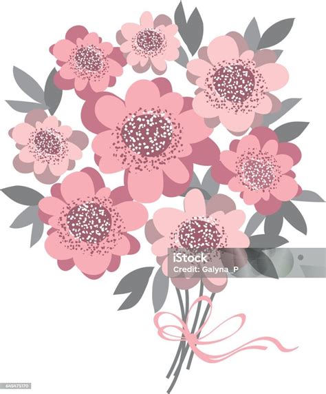 개요 양식 꽃 장미빛 색상 동백 잎이 회색으로 웨딩 부케를 추상화 합니다 초대장 인사말 카드에 대 한 벡터 일러스트입니다 우아한 꽃 무리 결혼식에 대한 스톡 벡터 아트 및