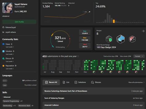 sayali rahane on linkedin 365daychallenge leetcode dailycoding dsa