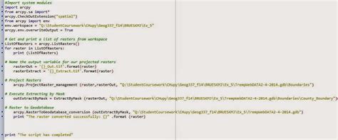 Geography 337 Gis Ii Python Scripting