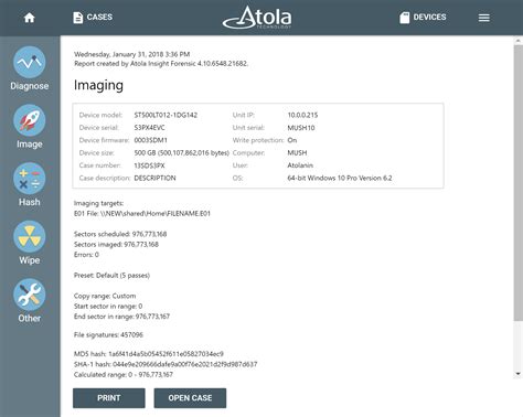 Atola Insight Forensic Importing Cases