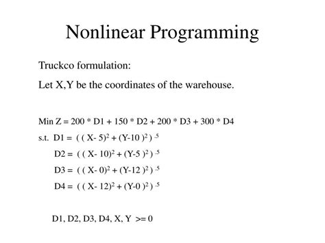 PPT Nonlinear Programming PowerPoint Presentation Free Download ID