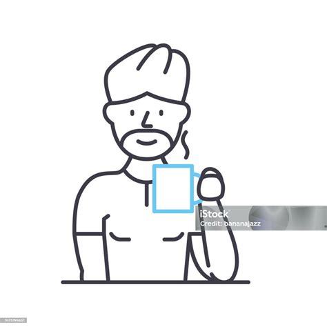 바텐더 라인 아이콘 개요 기호 벡터 일러스트 레이 션 개념 기호 개체 그룹에 대한 스톡 벡터 아트 및 기타 이미지 개체 그룹 검은색 날씨 Istock