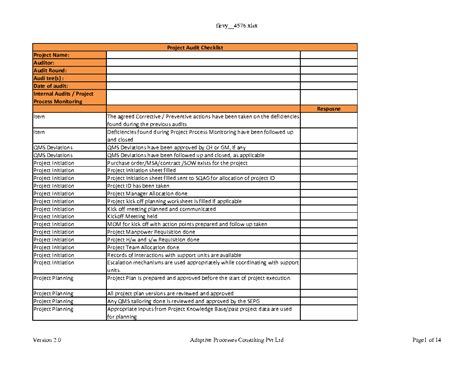 Audit Template Excel