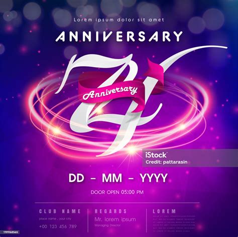 보라색 추상 미래 공간 배경에 74 주년 기념 로고 템플릿 하이테크 네트워크 디지털 기술 개념 설계 요소로 숫자를 축하하는 74 번째 현대 기술 디자인 광고에 대한 스톡