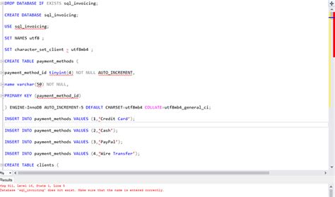 Im A Beginner At Sql And A Have A Problem Loading The Database Code Sql Code With Mosh Forum