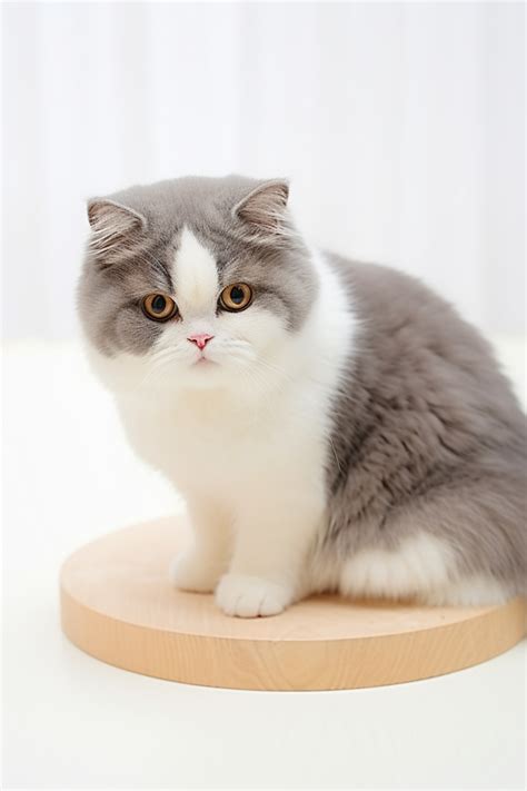 회색 배경에 흰 고양이가 제자리에 앉아 있다 배경 화면 및 일러스트 무료 다운로드 Pngtree