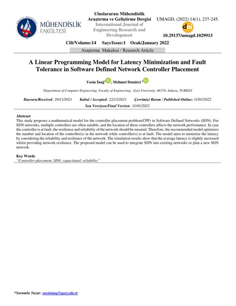 Pdf A Linear Programming Model For Latency Minimization And Fault Tolerance In Software